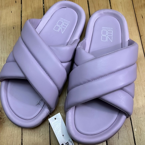 NOBO | Shoes | Purple Faux Leather Padded Sandals 9 Dusty Pink Cross ...